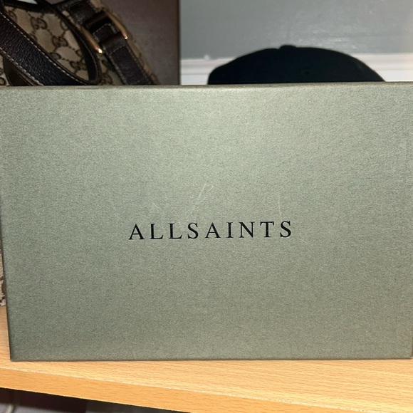 Bags | All Saints Black Pebble Leather Wallet New Inbox Never Used ...